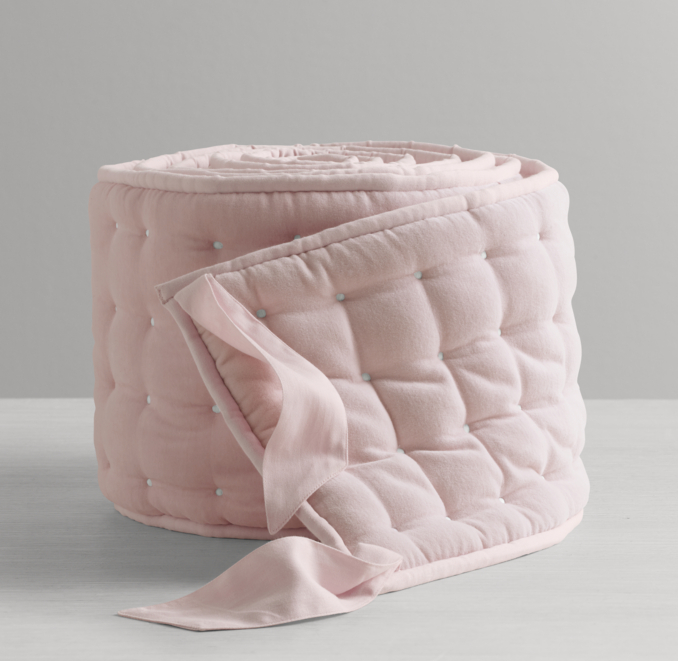 Box-Tufted Velvet Crib Bumper | RH Baby & Child