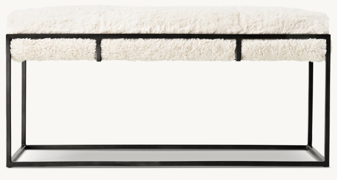 Kellen Sherpa Bench - Graphite | RH Baby & Child