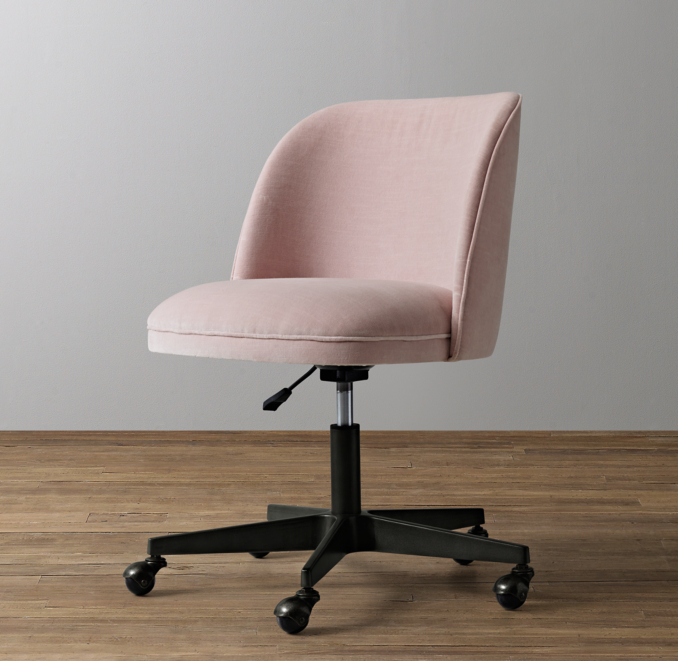 Alessa Velvet Desk Chair - Graphite | RH Baby & Child