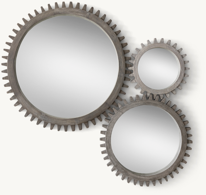 Interlocking Wood Gear Mirrors | RH