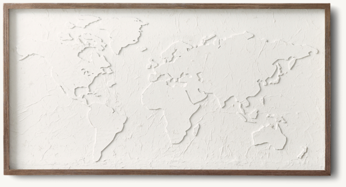 Papier-MâChé World Map Relief Art | RH