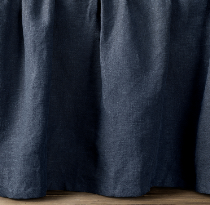 Washed Linen-Cotton Gathered Crib Skirt | RH