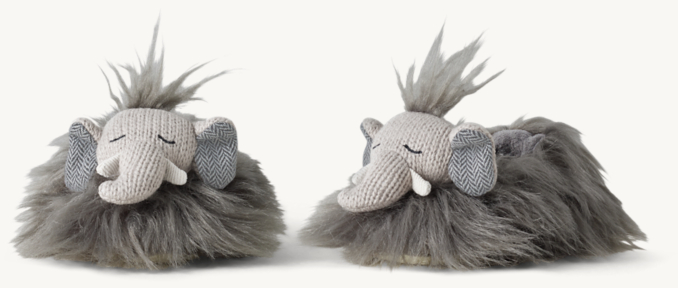 Wooly Plush Baby Slippers - Elephant | RH Baby & Child