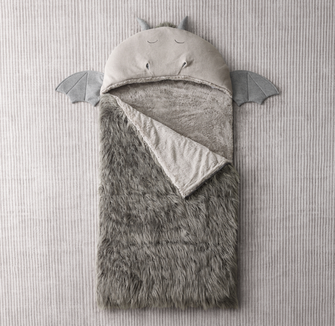 Wooly Plush Sleeping Bag - Dragon | RH