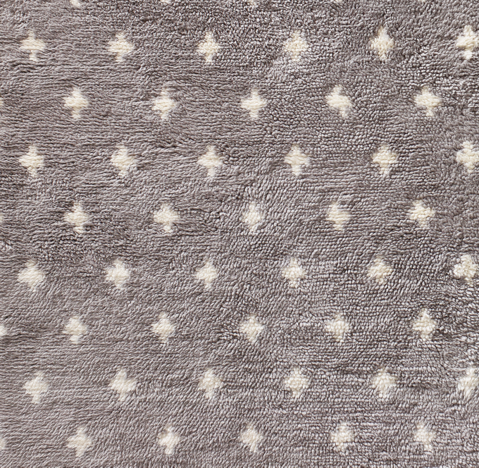 Plus-Sign Handwoven Wool Shag Rug Swatch | RH