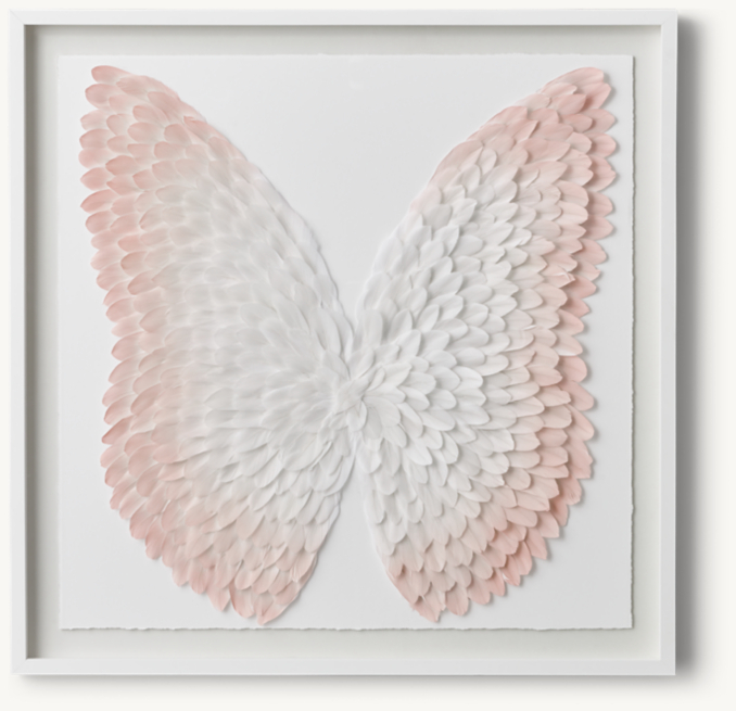 Ombré Feather Wings Art - Pink | RH Baby & Child