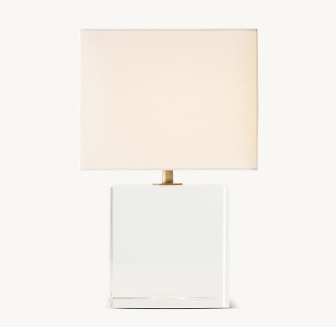 Leighton Crystal Block Table Lamp With Shade | RH