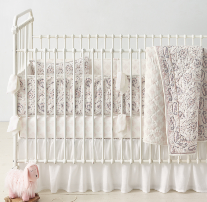 Asha Hand-Printed Quilted Voile Nursery Bedding Collection | RH