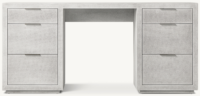 Clio Shagreen Storage Desk - Pewter | RH Baby & Child