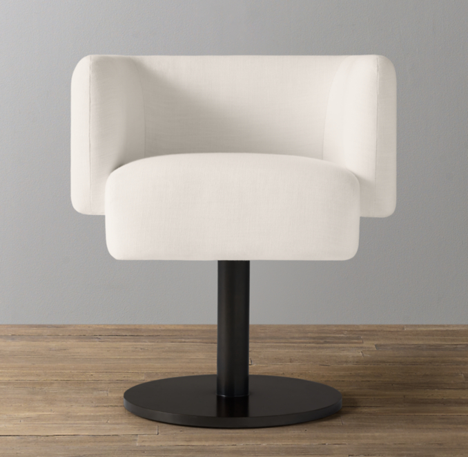 Henning Desk Chair - Bronze Pedestal Base | RH TEEN