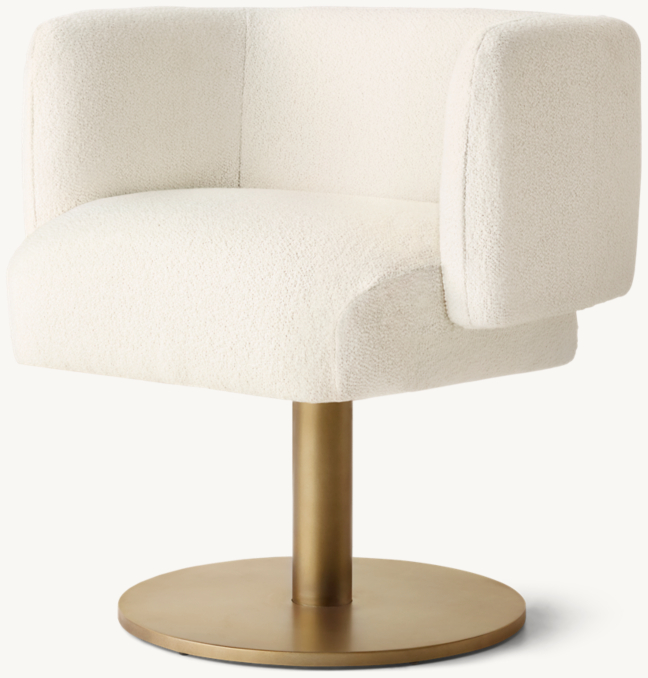 Henning Desk Chair - Brass Pedestal Base | RH Baby & Child