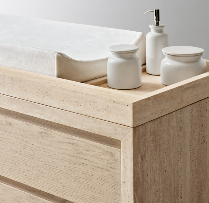 Piera Italian Travertine-Wrapped Dresser Topper | RH