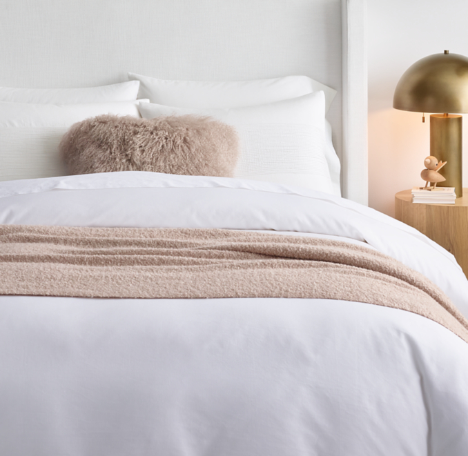 Pintucked Stripe Cotton-Linen Bedding Collection | RH