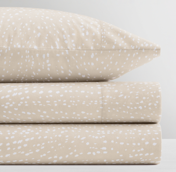 Fawn Print Percale Sheet Set | RH