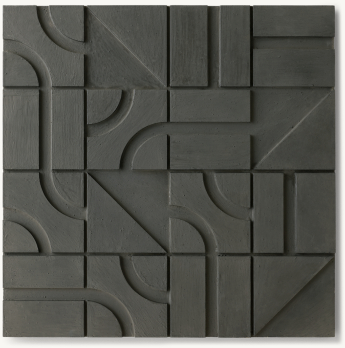 Geometric Relief Concrete Wall Art | RH
