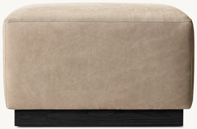 Arrondi Leather Ottoman | RH