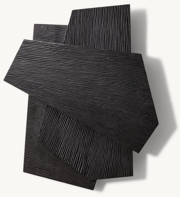 Textured Oak Geometric Wide Wall Panel | RH