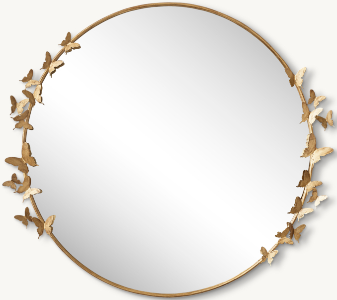 Scattered Butterfly Round Mirror | RH
