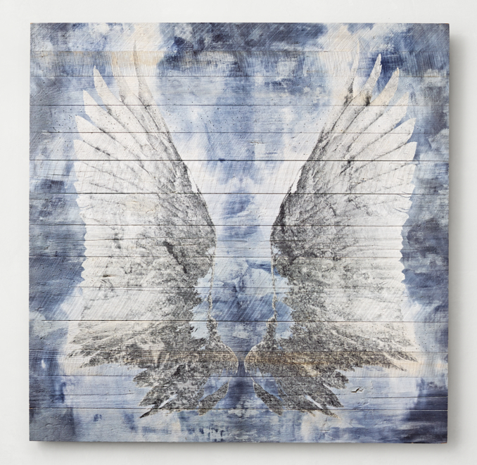Reclaimed Wood Angel Wing Art | RH