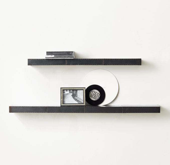 Industrial Metal-Wrapped Floating Ledge - Iron | RH