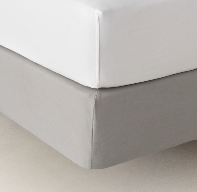 Cotton-Linen Box-Spring Cover | RH