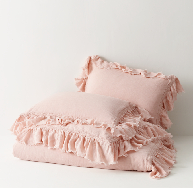 Tattered Ruffle Duvet Cover | RH