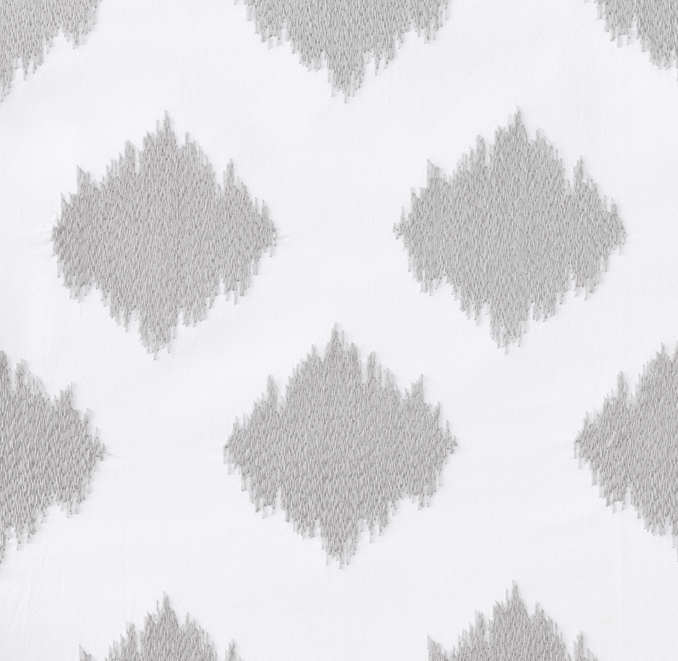 Embroidered Ikat Dot Bedding Swatch | RH