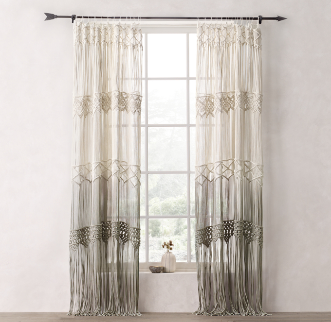 Ombré Macramé Drapery Panels (Set Of 2) | RH TEEN