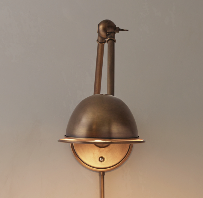 Academy Task Swing-Arm Sconce - Antique Brass | RH Baby & Child
