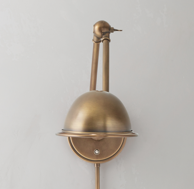 Academy Task Swing-Arm Sconce - Antique Brass | RH Baby & Child