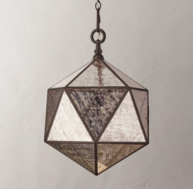 Noa Faceted Pendant - Aged Brass | RH TEEN