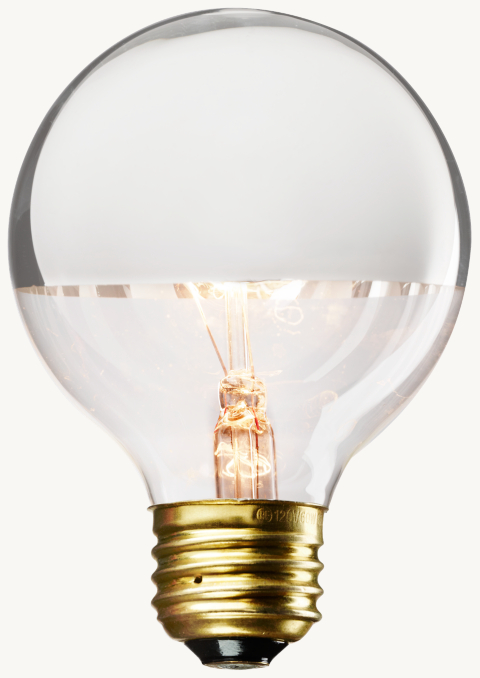 G26 Globe Half Chrome E26 Incandescent Bulb 60W | RH TEEN