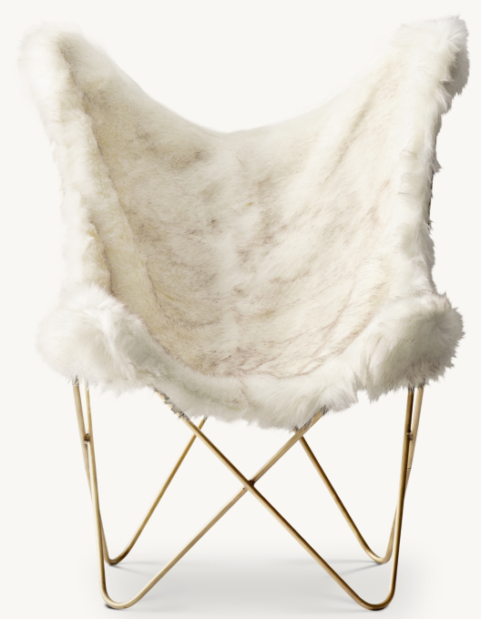 White fuzzy butterfly chair store