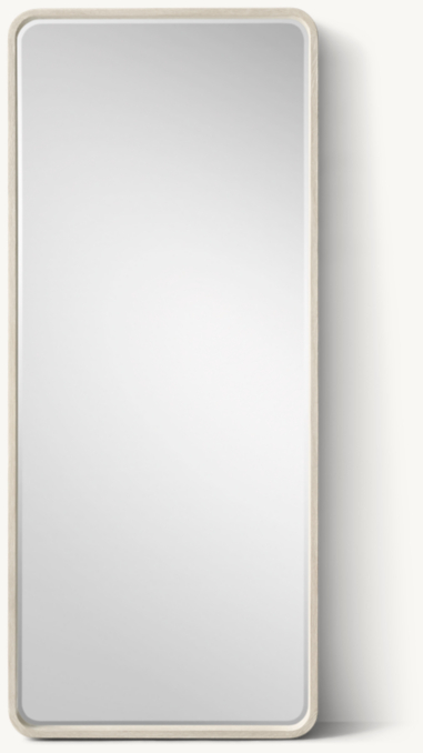 Wood Shadow-Box Leaner Mirror - Whitewashed Oak | RH TEEN