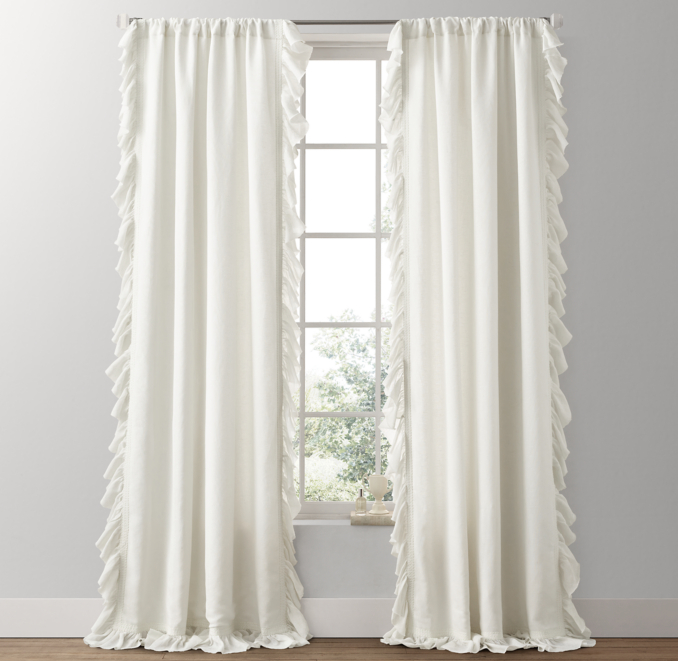 Tattered Ruffle Drapery Panel | RH TEEN