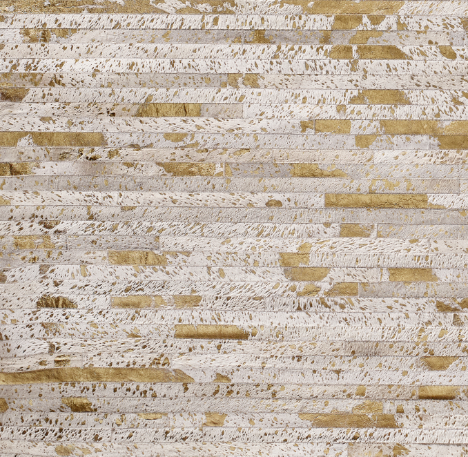 Darcy Metallic Hide Subway Rug Swatch | RH