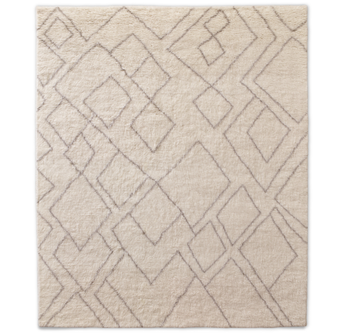 Abstract Diamond Handwoven Wool Shag Rug | RH
