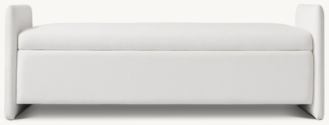 Cecile Upholstered Wide Storage Bench | RH TEEN