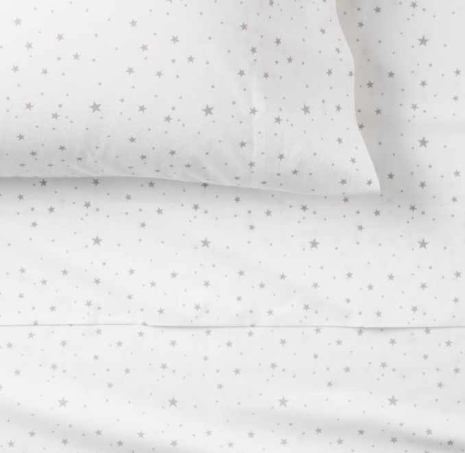Star Print Percale Sheet Set | RH