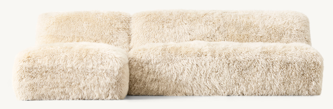 Yeti Sheepskin Sofa-Chaise Sectional | RH TEEN