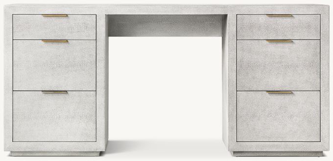 Clio Shagreen Storage Desk - Brass | RH TEEN