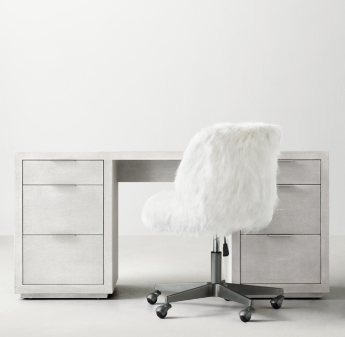 Clio Shagreen Storage Desk - Pewter | RH Baby & Child
