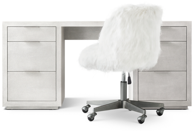 Clio Shagreen Storage Desk - Pewter | RH TEEN