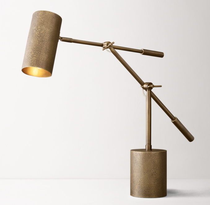 Textured Metal Task Table Lamp - Brass | RH