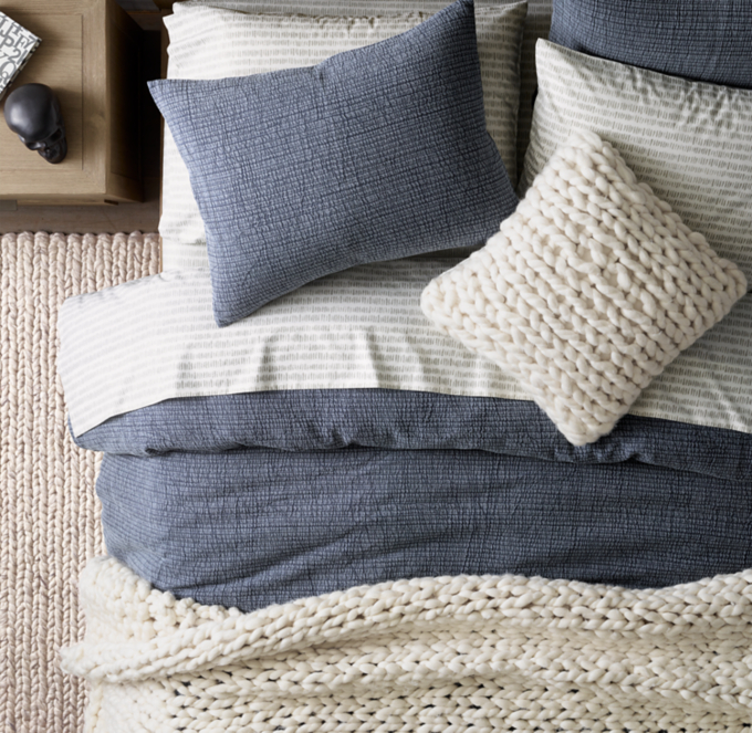 Garment-Washed Matelassé Organic & Brushstrokes Bedding Collection | RH ...