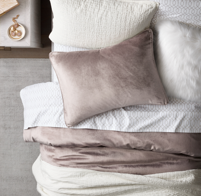Luster Velvet & Modern Lattice Bedding Collection | RH TEEN