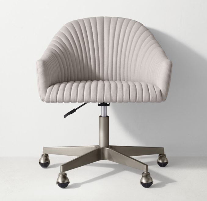 Sybil Desk Chair - Pewter | RH