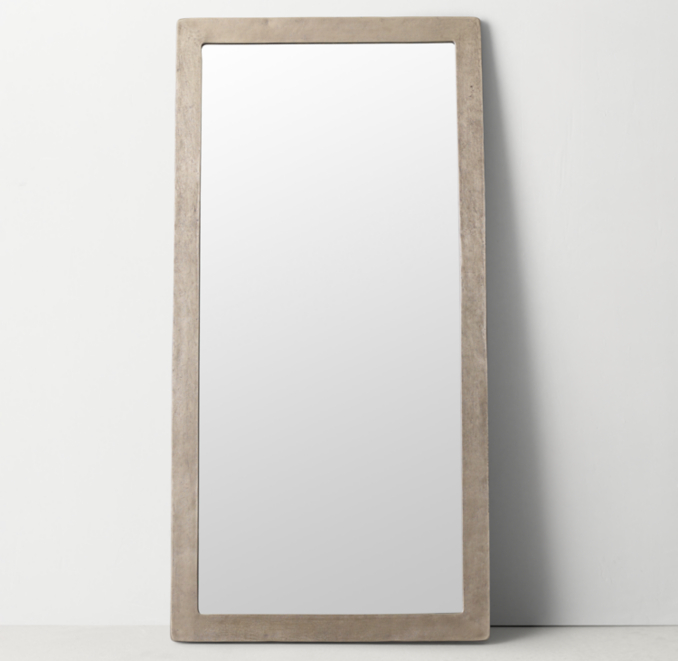 Cast Metal Leaner Mirror - Pewter | RH