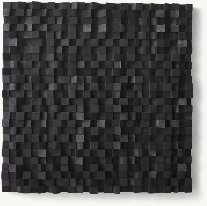 Abstract Wood Block Wall Panel - Charcoal | RH TEEN