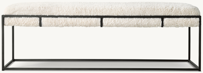 Kellen Sherpa Wide Bench - Graphite | RH